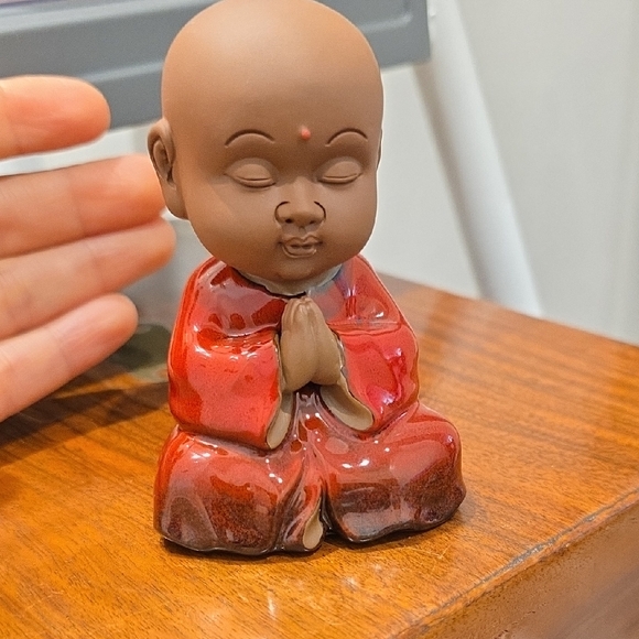 Art | Ceramic Monk Figurine In Red Robe | Poshmark